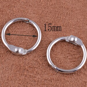 Hinged Clicker Ring Metal Silver Book Card Binder Hinge Snap O Ring ...