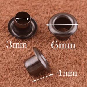 3*6*4mm Gun Black Eyelets Mini Round Grommet Eyelets for Leather ...