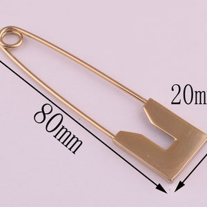 Jumbo Safety Pins 10 Pieces Light Gold/gunmetal Large Safety Pins/ 80 ...