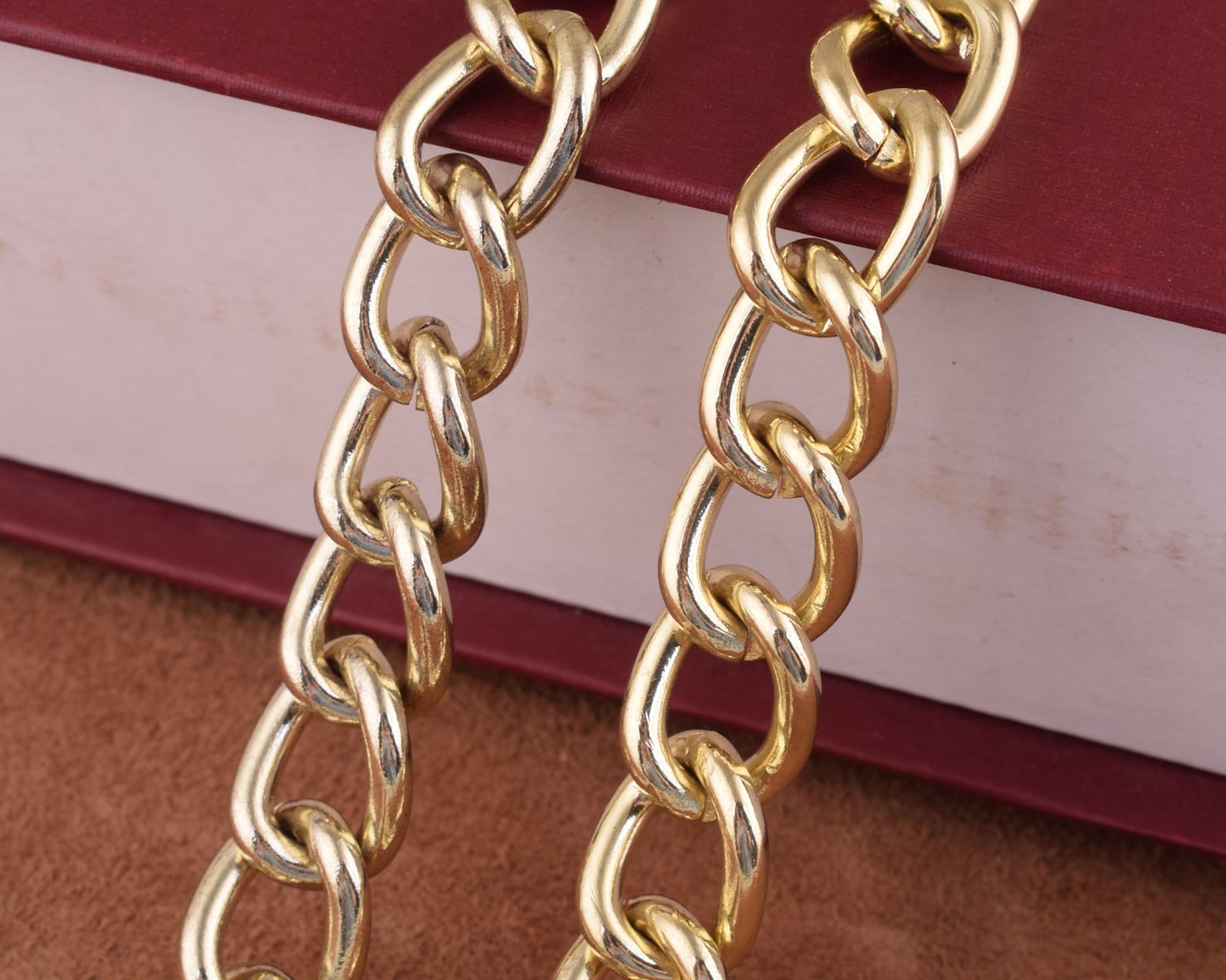 1713mm Curb Open Link Chain Light Gold Metal Chain Link Thick Metal ...