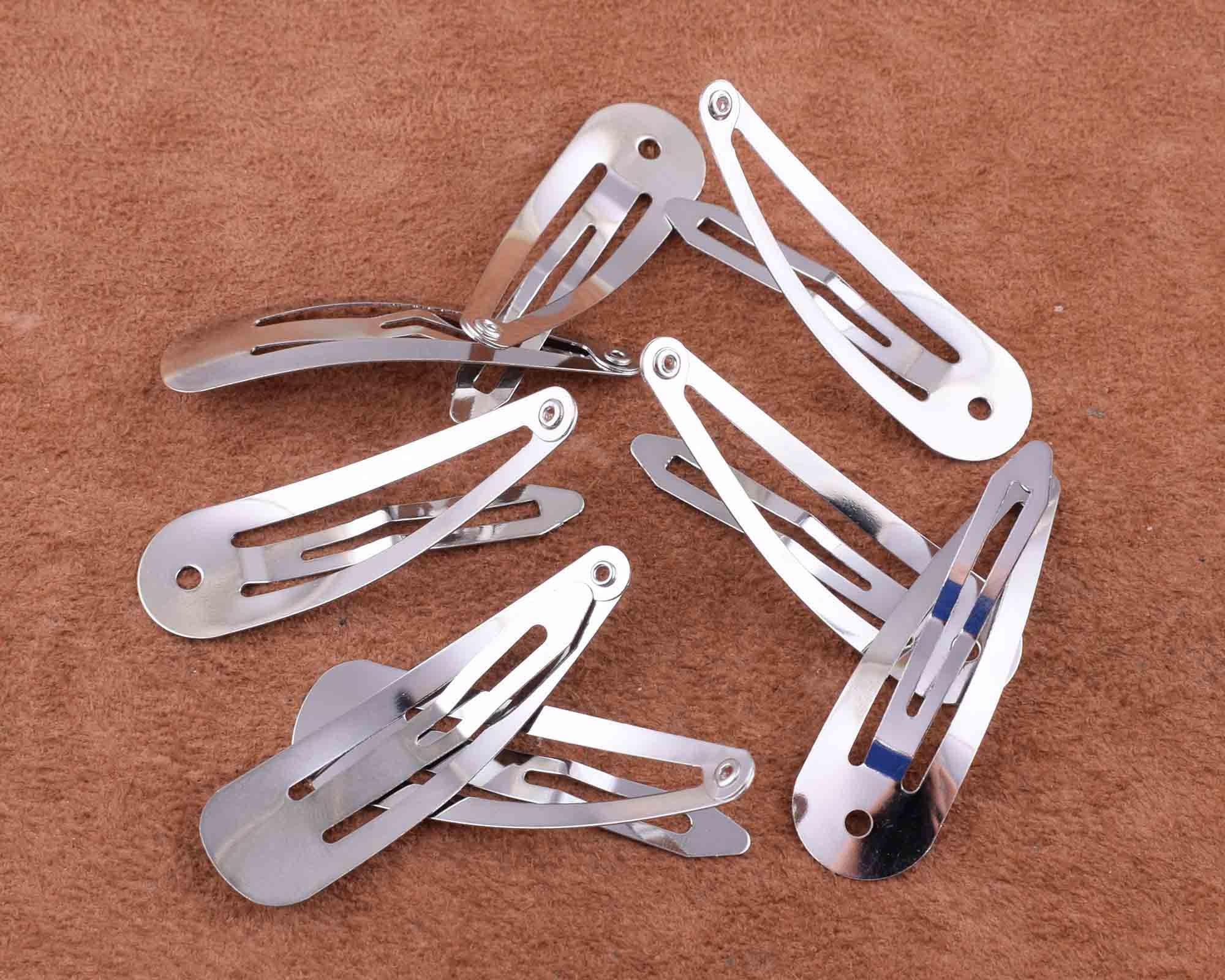 Silver Metal Snap Flat Top Hair Clipsbaby hair clipsBlank | Etsy