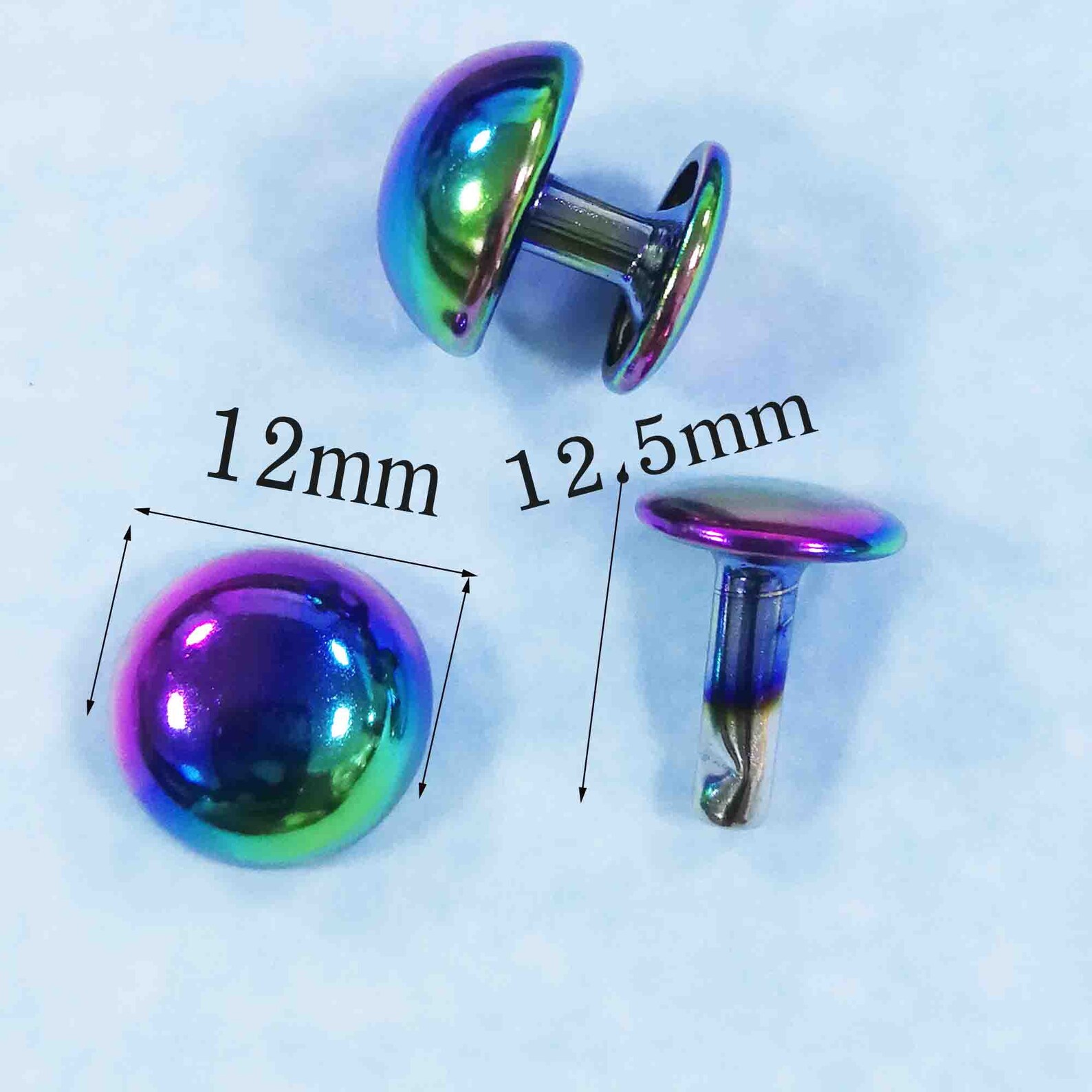 Rainbow Double Cap Rivetsrivets for Leather and Crafts10 - Etsy