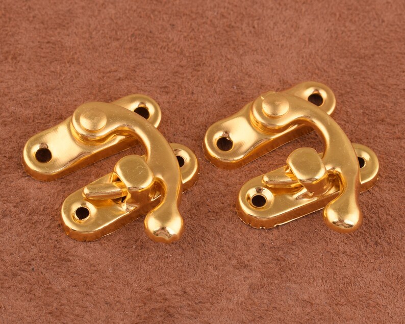 Metal Small Box Hasp Gold Hook Lockstrinket Box Latches Swing | Etsy