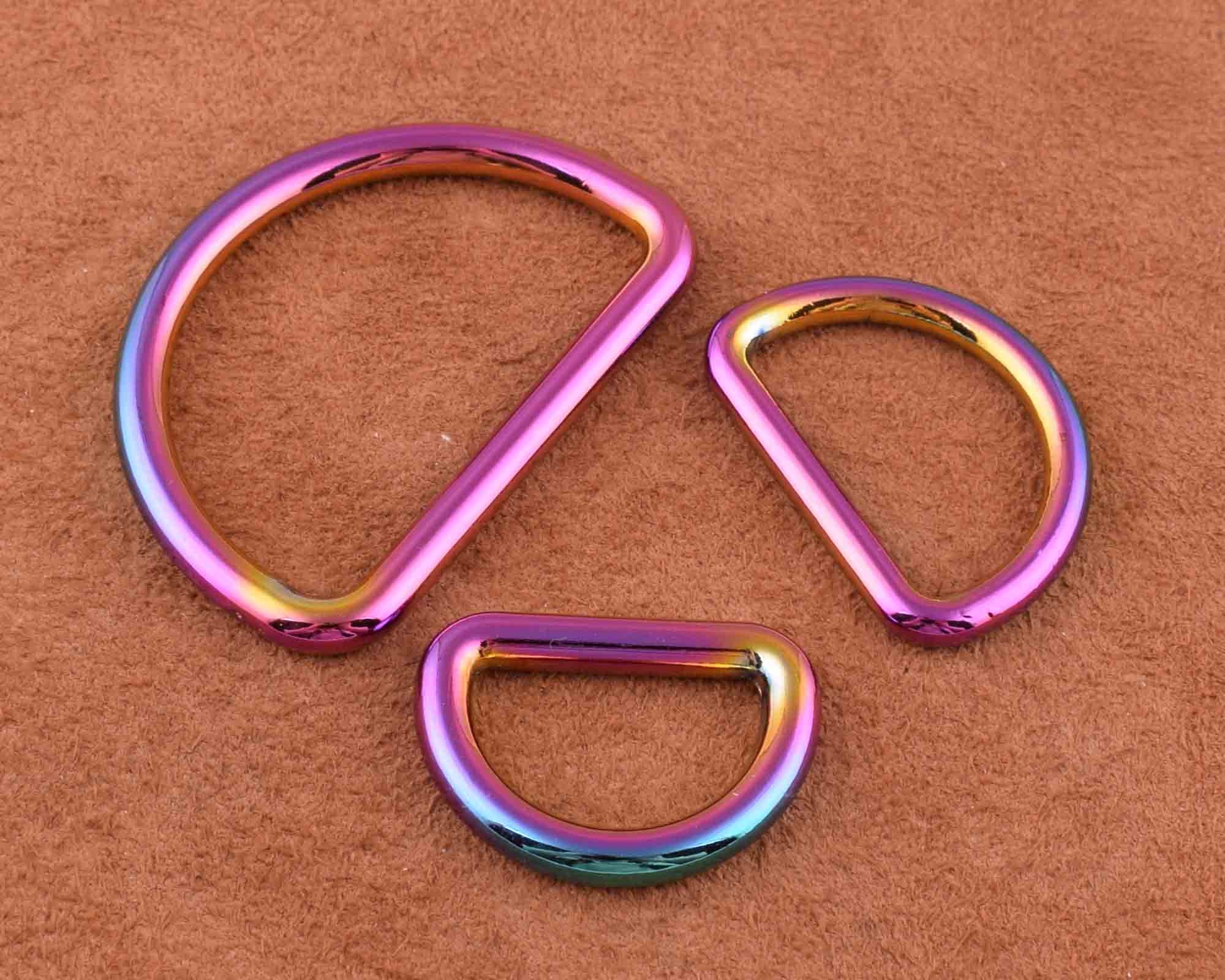 Rainbow Heavy Duty D Ring Findings Metal D rings Purse ring | Etsy