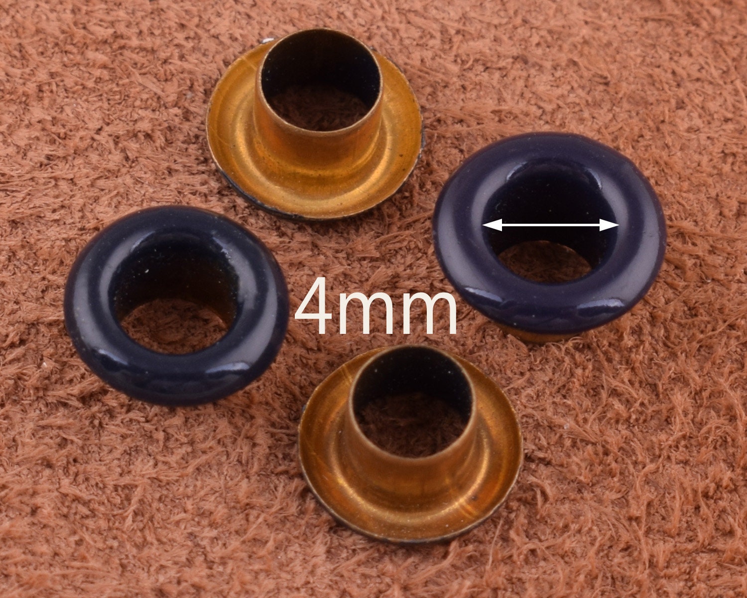 Dark Blue Eyelet 100pcs 4mm(in) Round Grommet Eyelets With Washer Metal ...