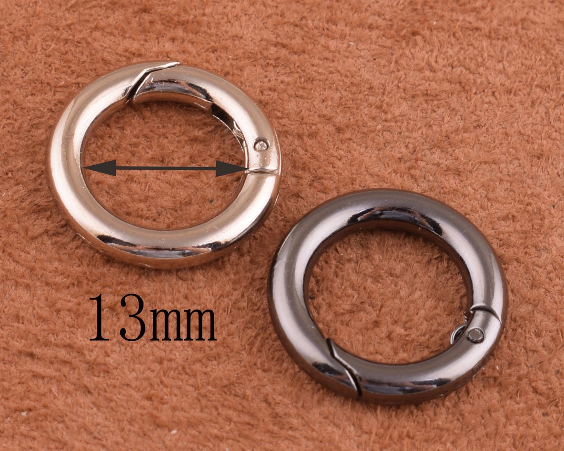 10PCS Ring Clasps Round Circle Shape Spring Hook 13mm Spring Gate Ring ...