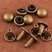 Double Ball Cap Rivets 100pcs Round Metal Ball Rivetsbronze - Etsy