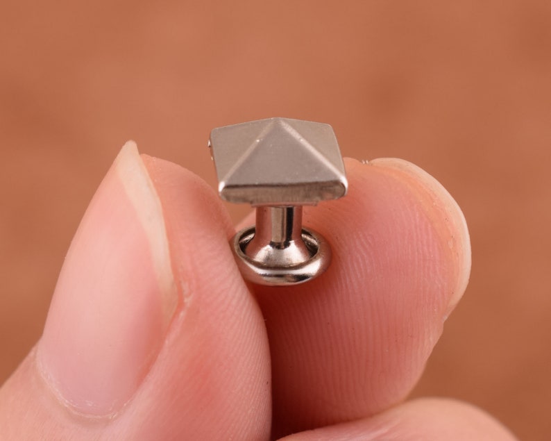 Silver Pyramid Rapid Rivetpyramid Square Rivet Studs7mm Glam - Etsy