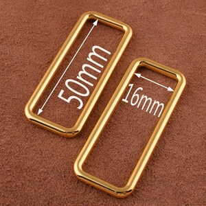 Gold Rectangle Rings 50*16mm Zinc Alloy Square Rings, Belt Handbag Bag ...