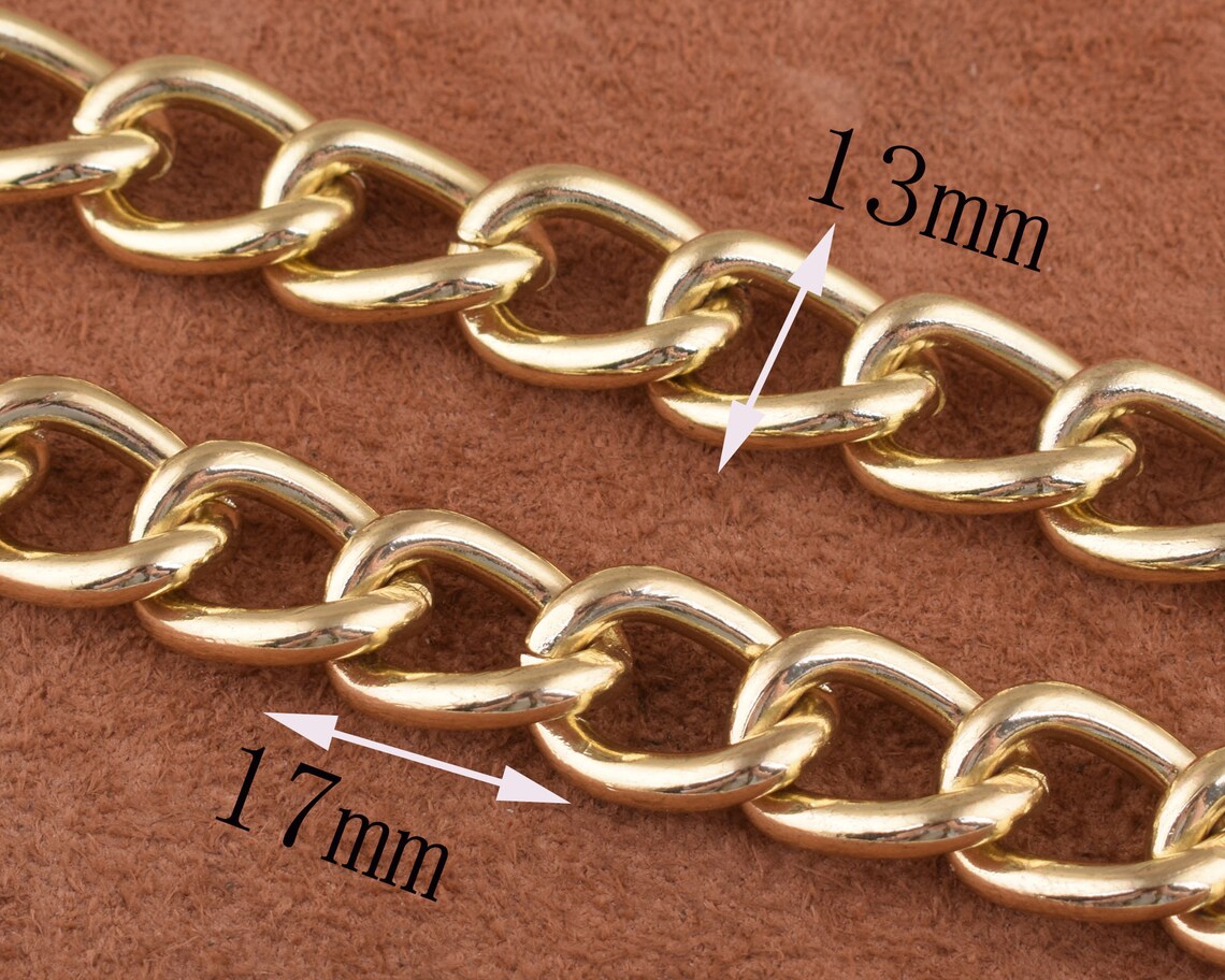 17*13mm Curb Open Link Chain Light Gold Metal Chain Link Thick Metal ...