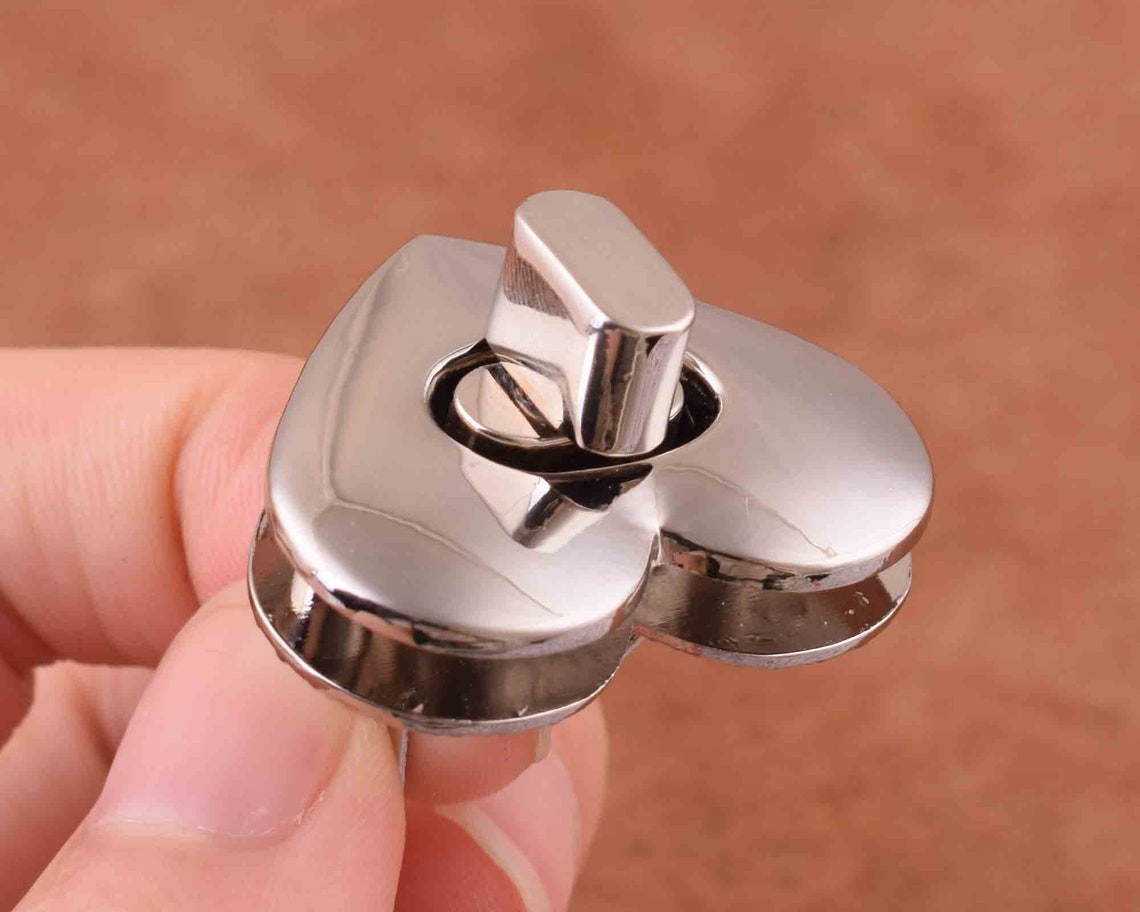 4pcs Silver Purse Locksheart Shape Twist Closure Lockpurse - Etsy