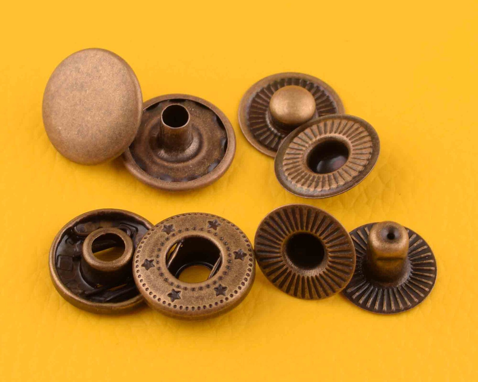 Metal Snap Buttons50 Sets Iron Bronze Round Snap Fasteners | Etsy