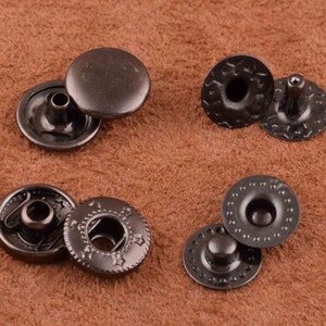 Plain Metal Snap Buttons,10mm Gunmetal Snap Buttons Spring Socket ...