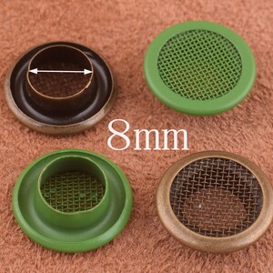 100pcs Bronze/green Eyelets With Mesh Round Grommet Eyelets 8mm for ...