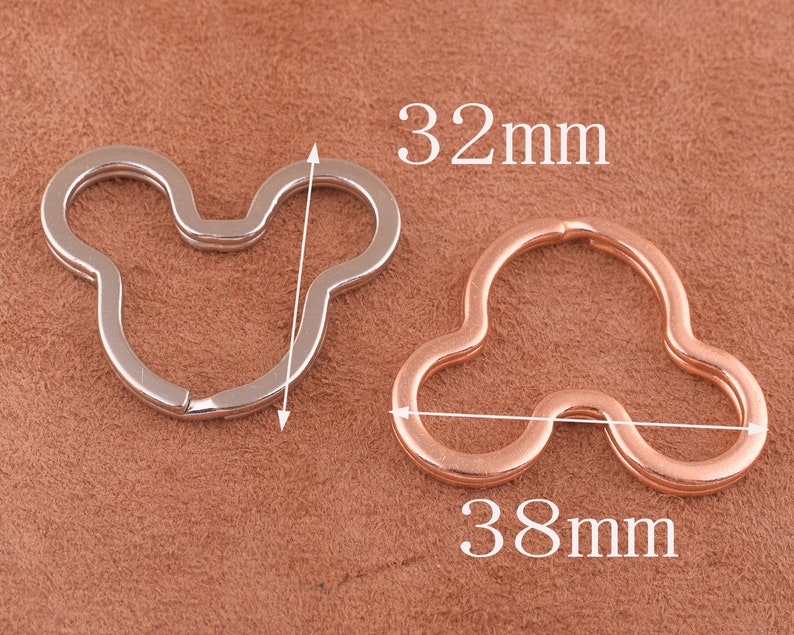 Silver/rose gold Mickey Mouse shaped key ring32 38mm Cute | Etsy