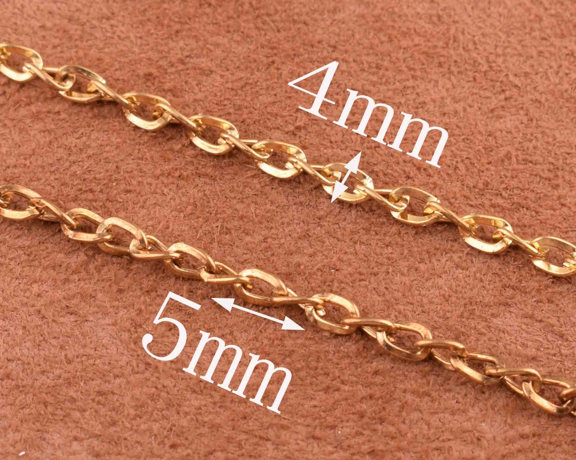 10 Meter Gold 45 Mm Oval Metal Chainunique Metal Chain | Etsy