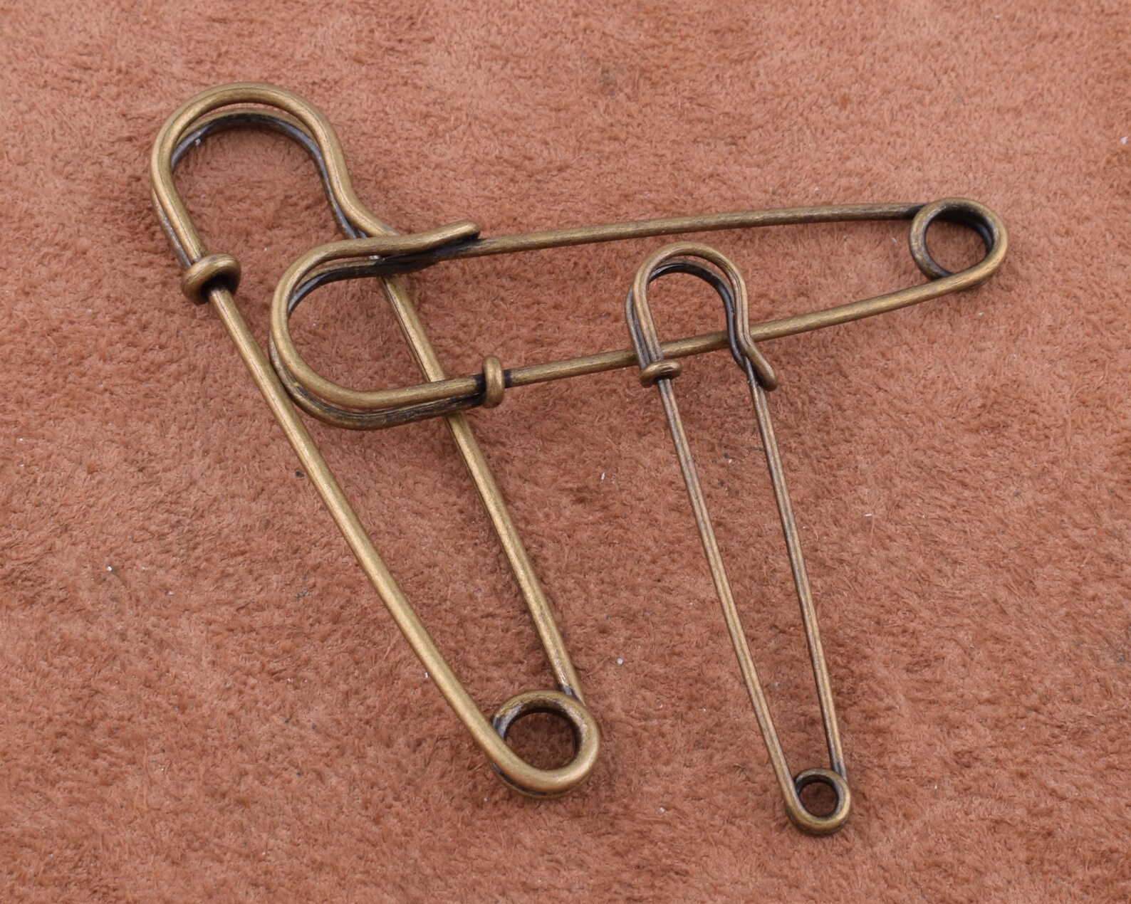 20PCS Large Metal Safety Pins,bronze Safety Pins Brooch Stitch Markers ...