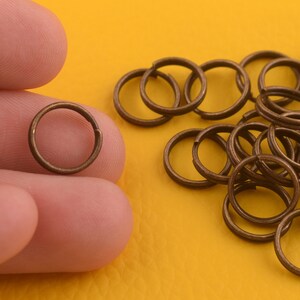 100 Pcs of Bronze Key Rings 8mm, Bulk Bronze Key Rings,round Split ...