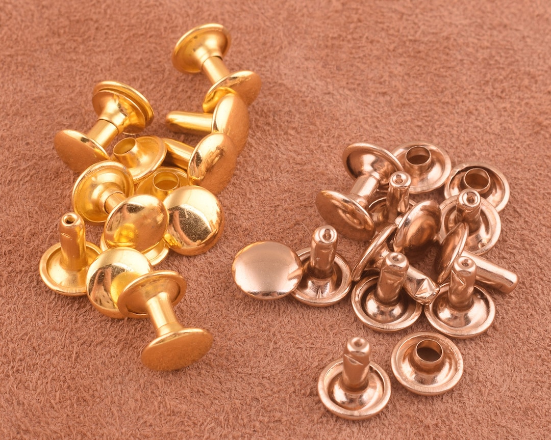 Light Gold/gold Medium Rivets 11*9mm Metal Button Double Cap Rivets ...