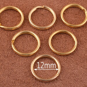15 Mm Light Gold Key Rings,great for Key Rings,solid Brass Round Flat ...