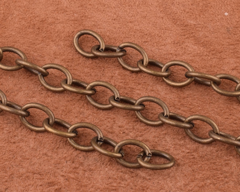 Bronze Metal Chain Curb Open Link Metal Chain/9*12mm Large Cable Chain ...