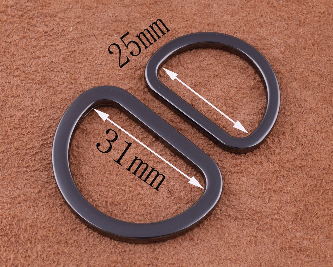 Metal D-ring Purse Loop 1 Inch and 1.25 Inch Purse D Ring Gunmetal Zinc ...