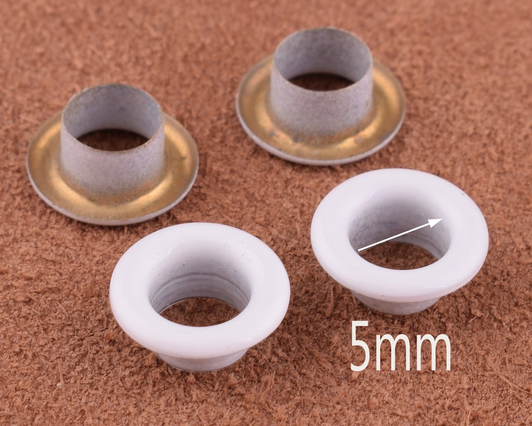 100 PCS White Eyelets Round Grommet Eyelets 5mm With Inner Diameter ...