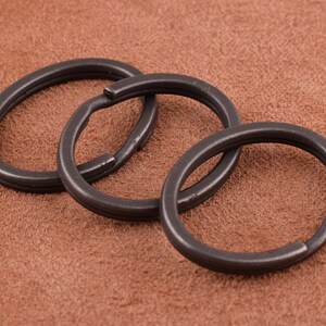 20 Pcs 30mm Oval Key Rings Solid Black Nickel Round Flat Split Key Ring ...