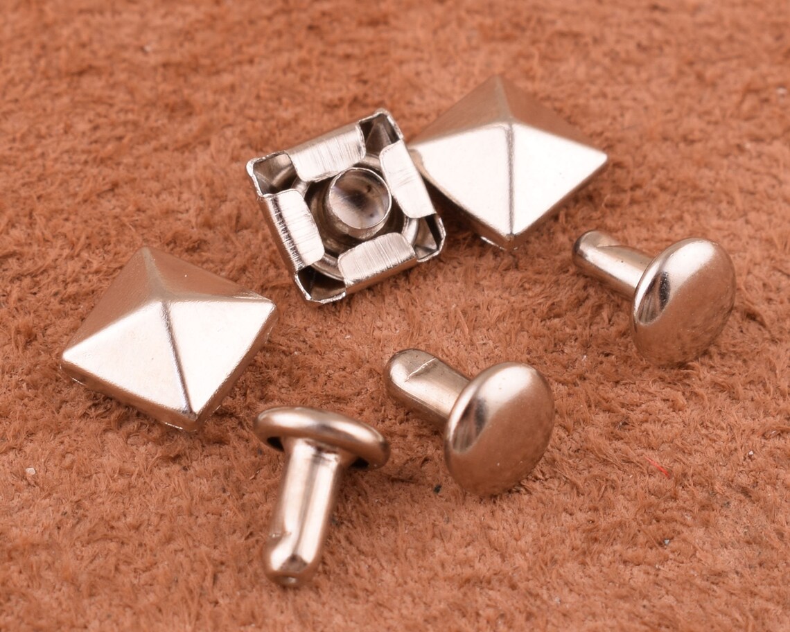 Silver Pyramid Rapid Rivetpyramid Square Rivet Studs7mm Glam - Etsy