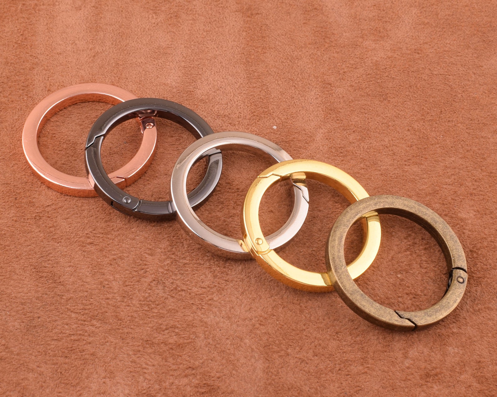 Flat Round Spring Gate Ring Spring Ring Clasp Zinc Alloy | Etsy