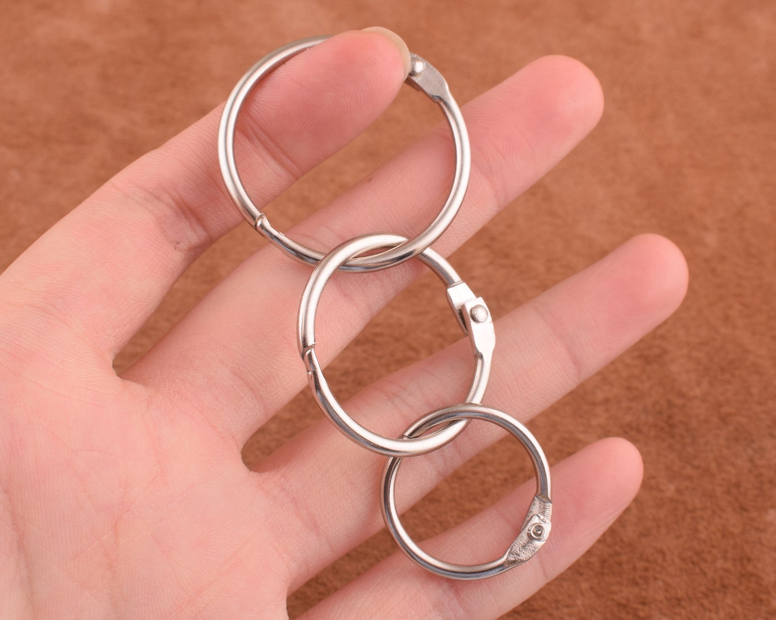 Silver Binder Rings Hinge Sleepers Split Ring 31/26/20mm Snap Rings ...