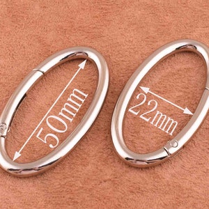 Metal Oval Snap Hook Carabiner O Round Ring Silver Alloy Carabiner 4 ...