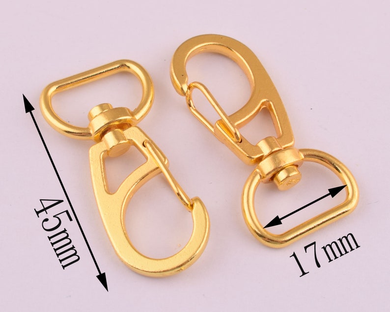 Gold Medium Weight Push Gate Swivel Snap Hooks/clasps/clips - Etsy