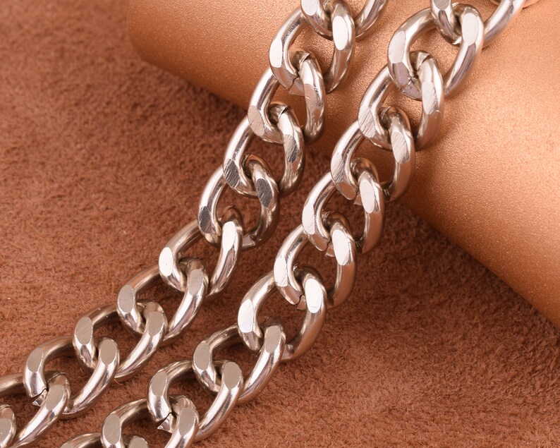 Chunky Curb Chain1210mm Aluminum Twisted Curb Chainsilver - Etsy
