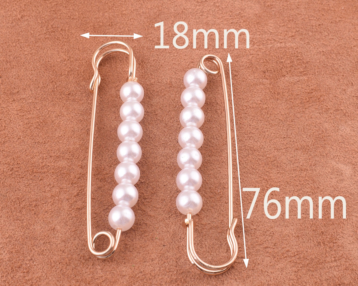 7618mm Safety Pins 6pcs light gold Charming Safety Pins with | Etsy