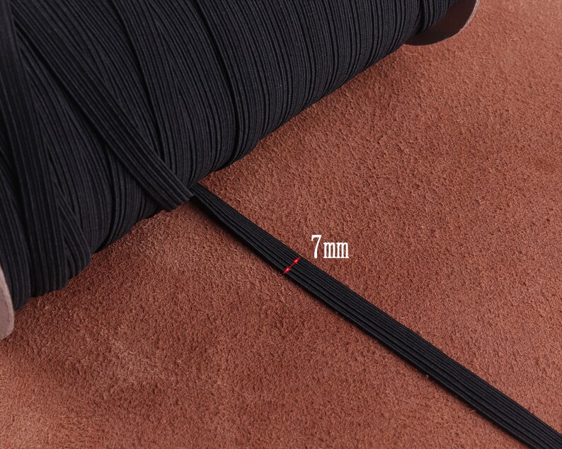 Elastic Cord 7mm Elastic Bands Black Flat Trim Elastic Rope - Etsy