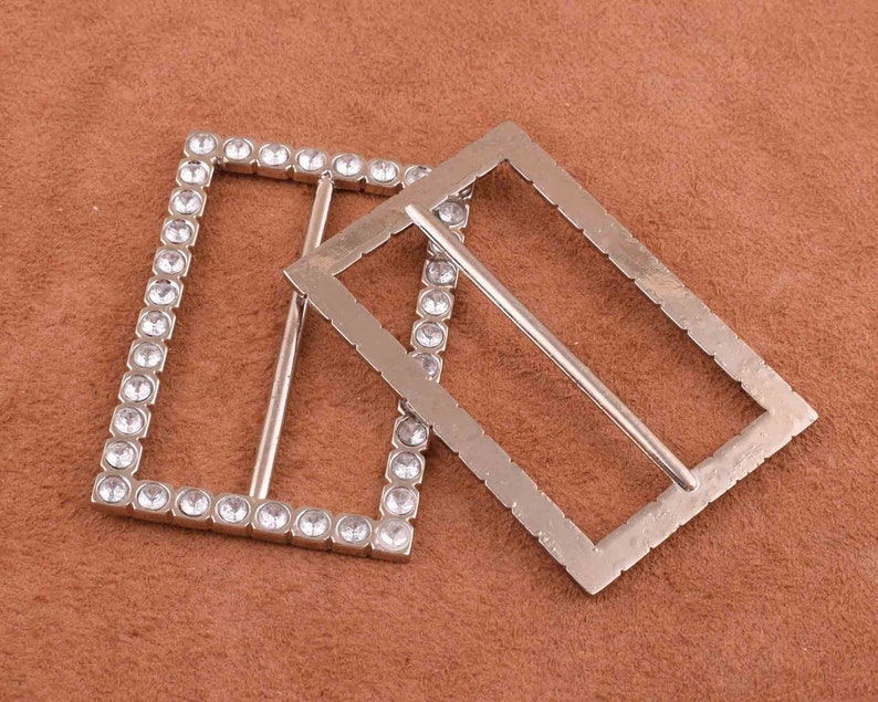 50mm Metal Buckle Silver Buckle With Diamond2 Inch Square - Etsy