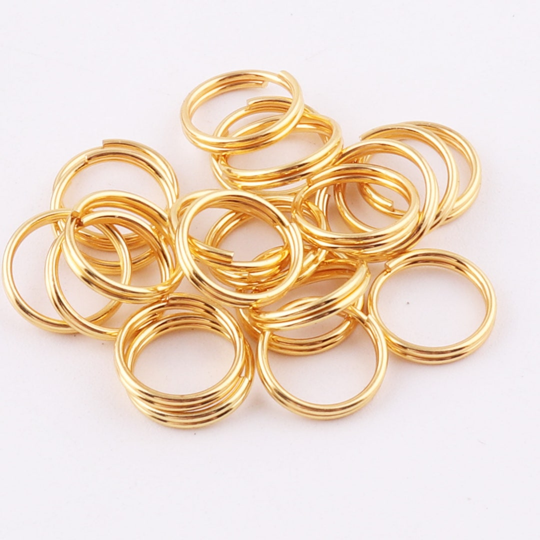 100 PCS Small Gold Key Rings,split Ring Key Chain Key Ring Hook Loop ...