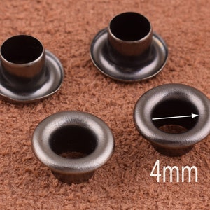 Gun Black Eyelets 100pcs 4mm Round Grommet Eyelets for Sewing Bead ...