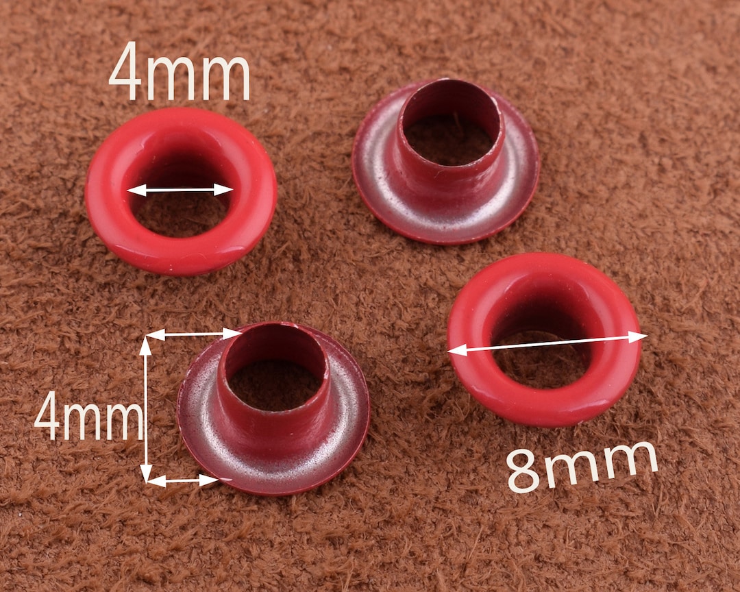4mm Mini Red Eyelets 100pcs Round Grommet Eyelets for Sewing Bead Cores ...