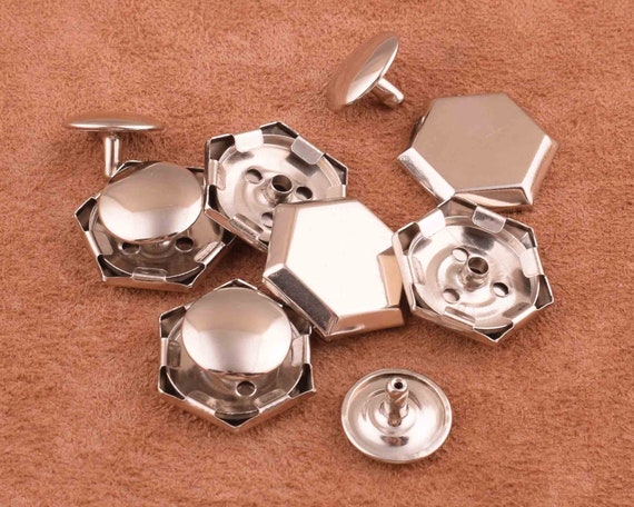 30 Sets Silver Hexagon Shaped Rivets Studs Rapid Rivets | Etsy