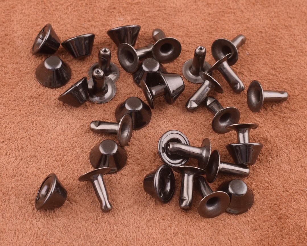 50 Sets-9*9mm Mushroom Like Black Metal Rivet for Leather Craft,rivets ...