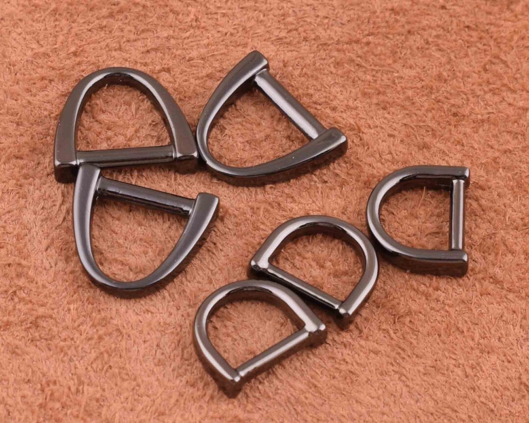 15pcs Small D Rings 8mm and 7mm Gunmetal D Ring Buckle Purse Ring Strap ...