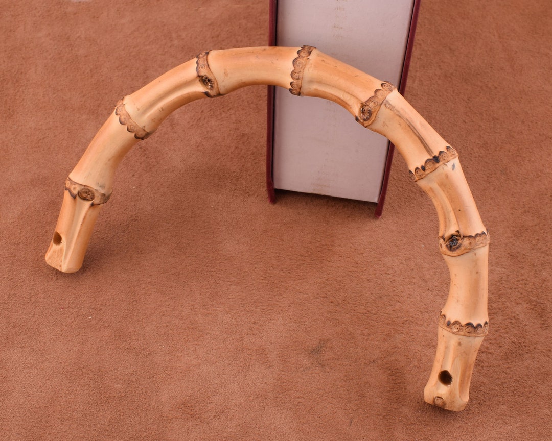 1 Pair Handbag Real Bamboo Handles 17*11cm Arched Bamboo Handles for ...
