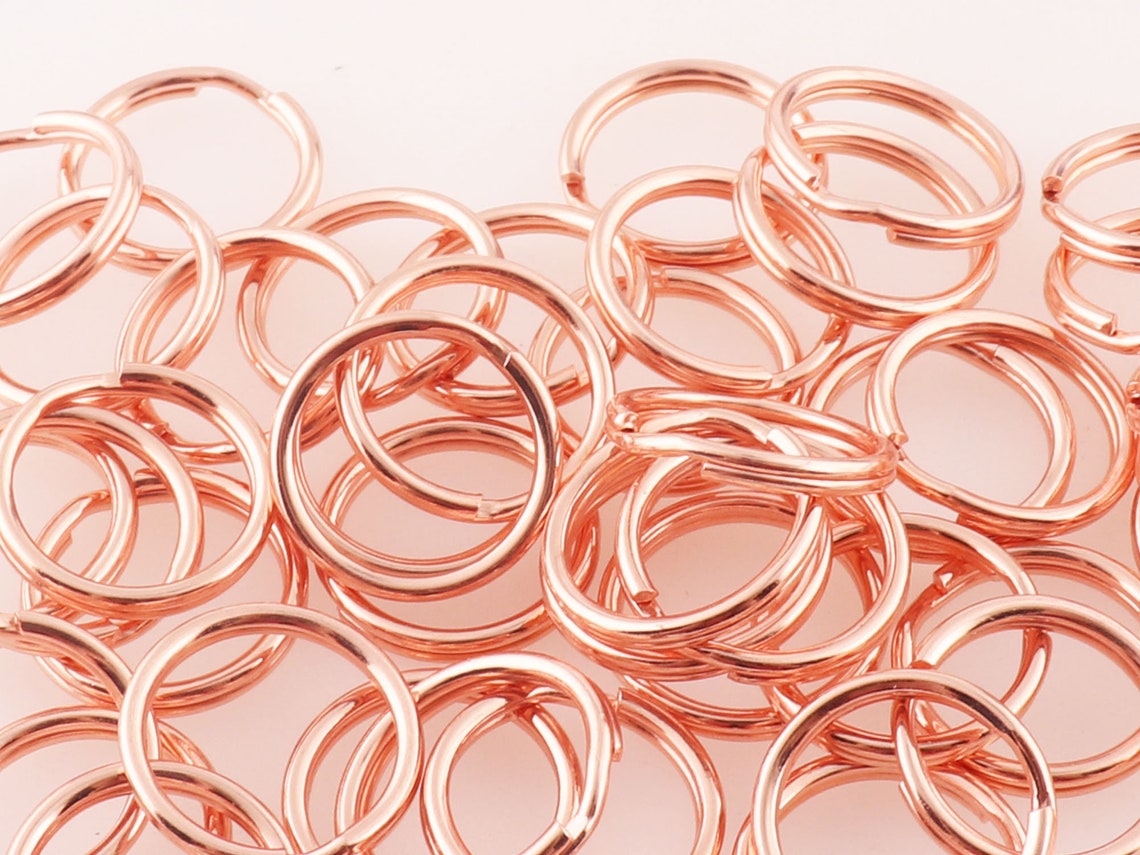 50 Pcs Metal Rose Gold Key Ringskeychain Connectors Jump | Etsy