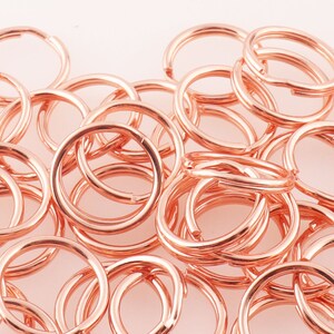 50 Pcs Metal Rose Gold Key Rings,keychain Connectors Jump Rings,split ...