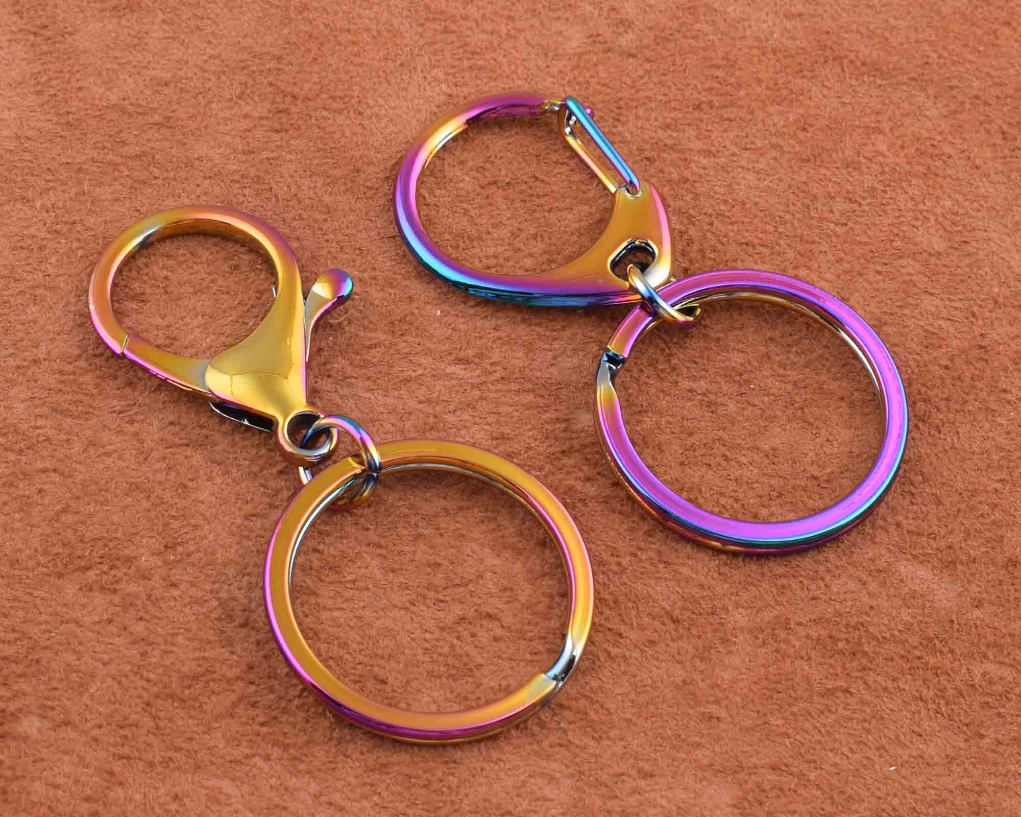 10 Pcs Large Keychain Key Ring With Lobster Swivel Clasps,key Clip ...