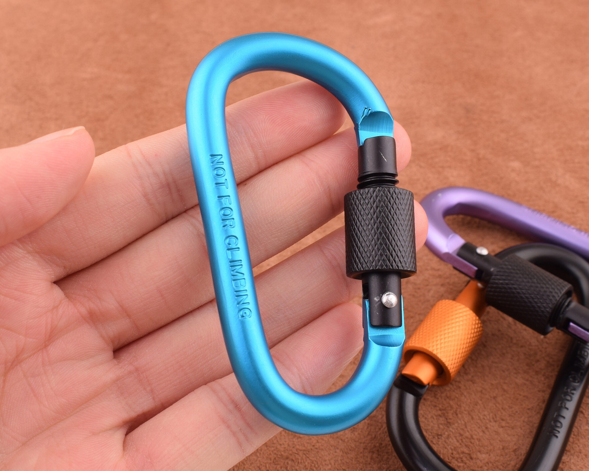 6226mm metal Carabiner Key Chain Stamped blue Personalized | Etsy