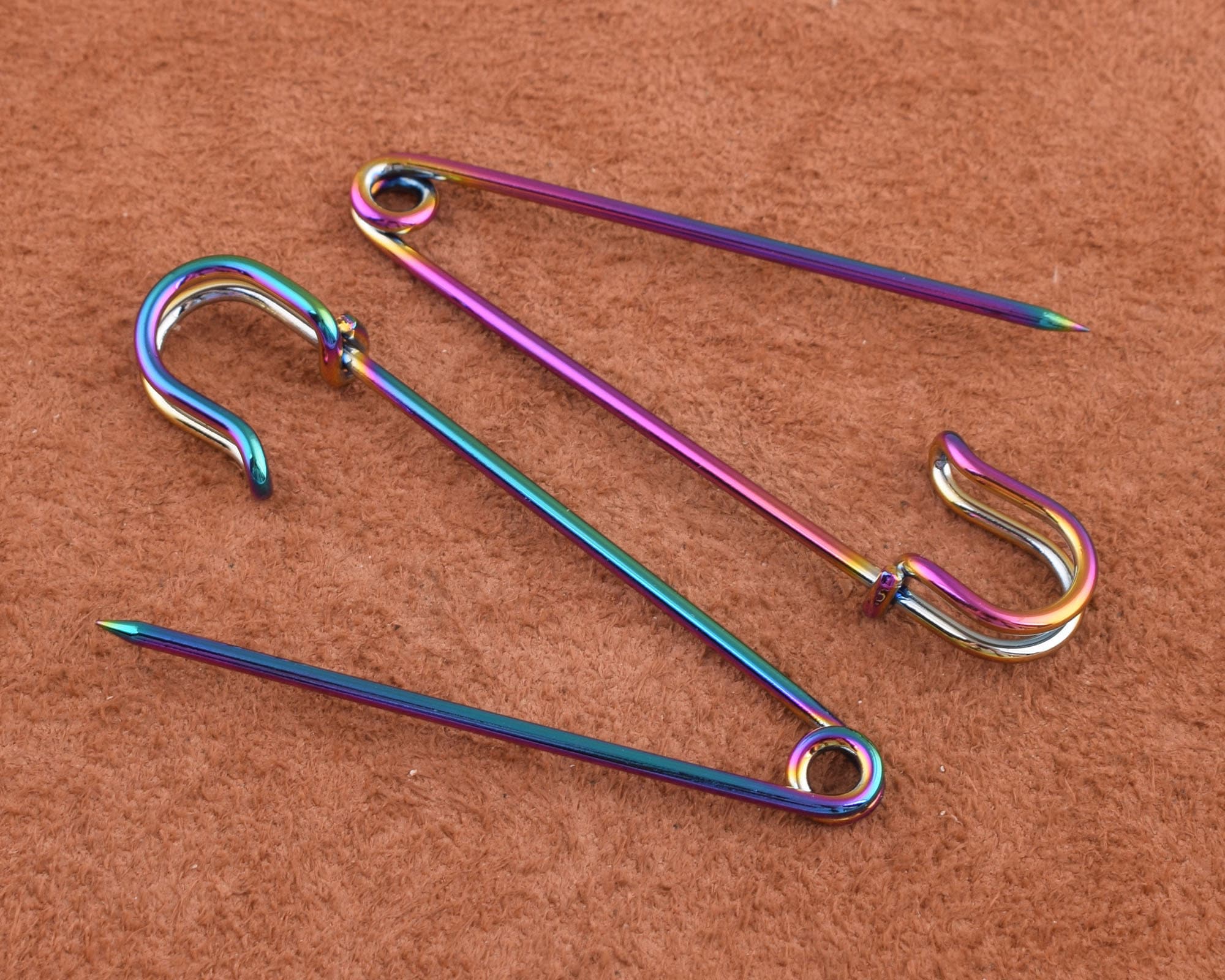 Rainbow Safety Pin fasteners clothes Metal Safety Pins Stitch | Etsy