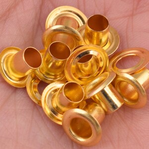 Gold Eyelet 100pcs 3mm(in) Round Grommet Eyelets With Washer Metal ...